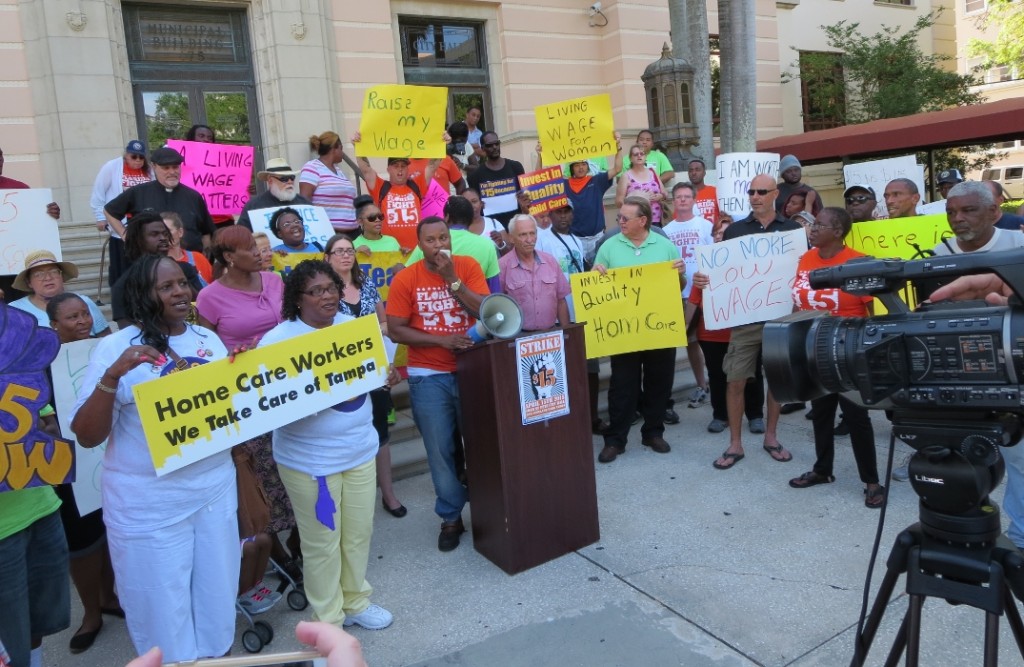 Low wage workers hold day nationwide day of action to call for $15 ...